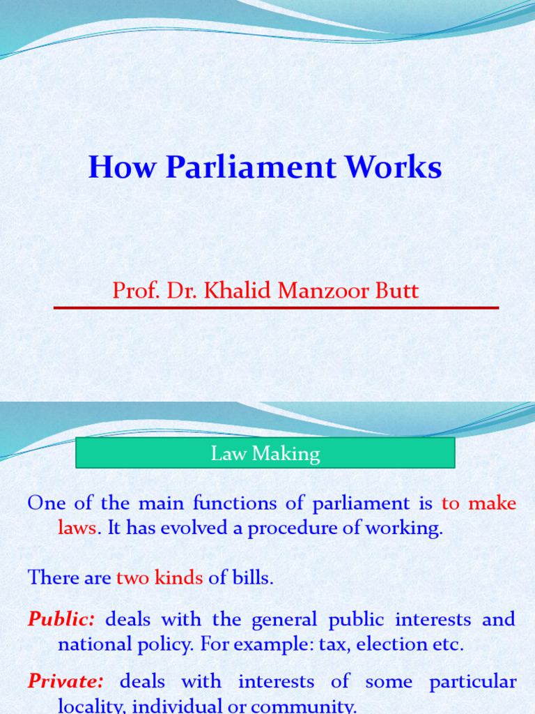 Understanding Parliament's Law-Making Process | PDF | Bill (Law ...