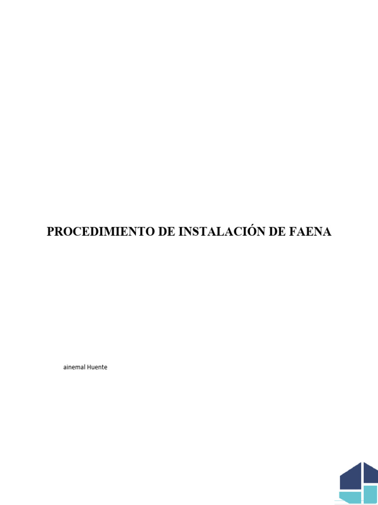 CSS-PR-PTS-01 PTS Instalación de Faena | PDF | Ingenieria Eléctrica | Cableado eléctrico