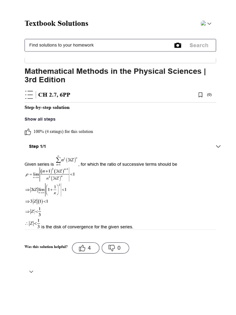 Chegg - CH 2.7, 6PP Mathematical Methods in The Physical Sciences 3rd ...