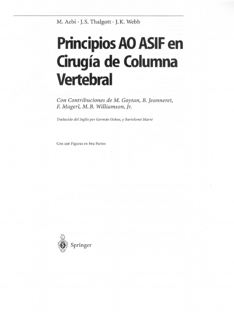 Principios AO ASIF en Cirugía Vertebral | PDF | Deformación (ingeniería ...