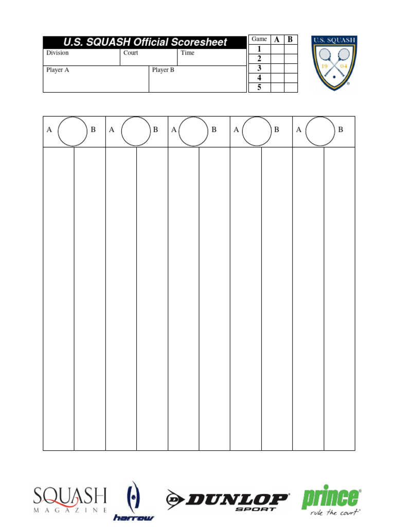 Tournaments Single Score Sheet | PDF