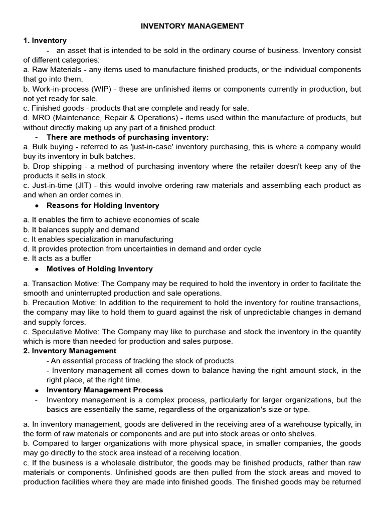 Inventory Management | Download Free PDF | Inventory | Business Process