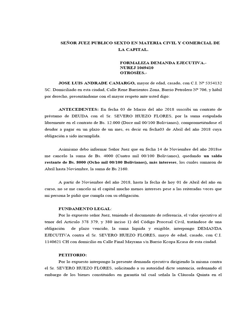 Demanda Ejecutiva | PDF