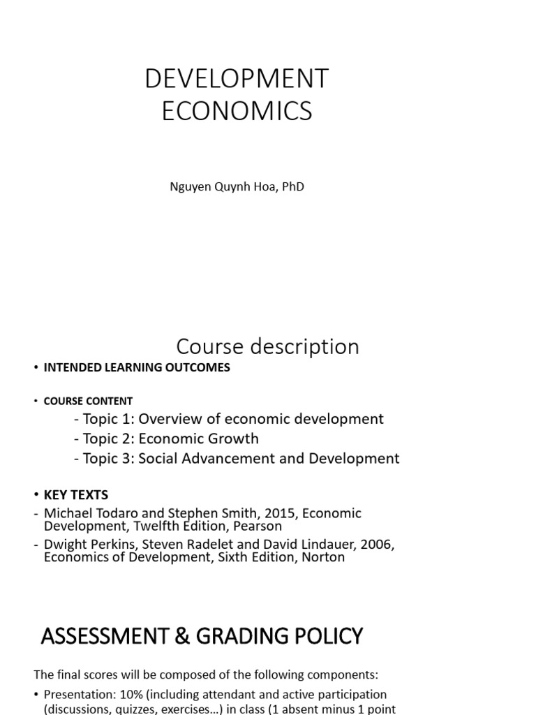 Topic 1 - Student Economic Development | Download Free PDF | Economies