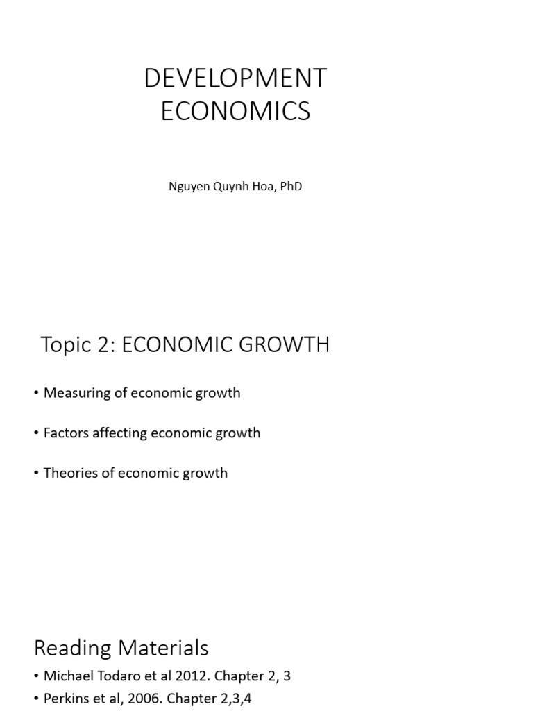 Topic 2 - Student Economic Development | PDF | Economic Growth ...