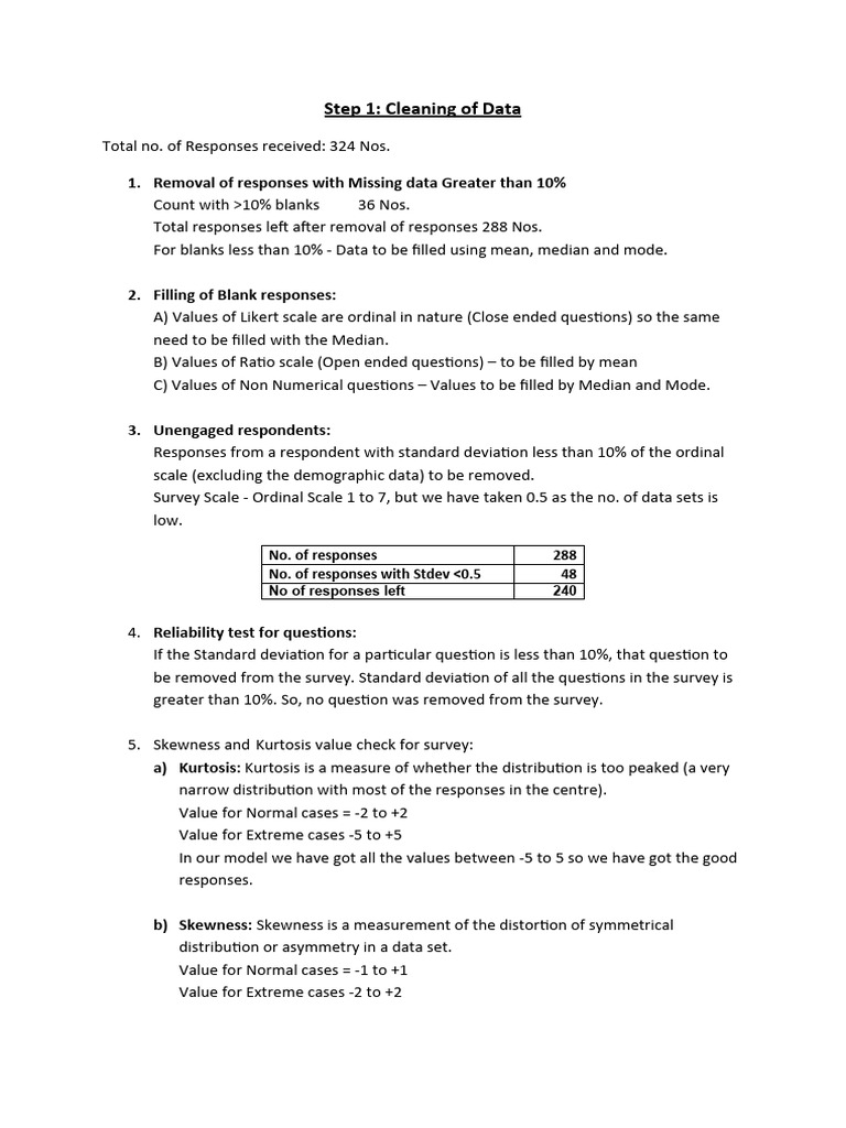 Data Cleaning and Reliability Analysis | PDF | Level Of Measurement ...