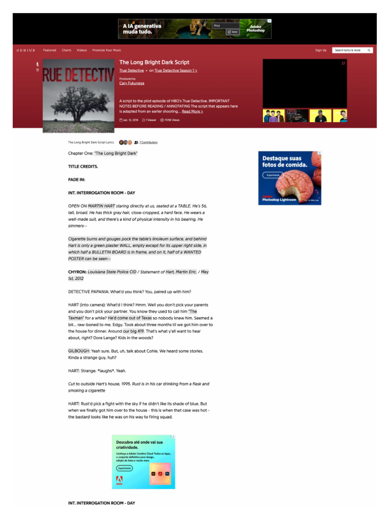 Screencapture Genius True Detective The Long Bright Dark Script ...