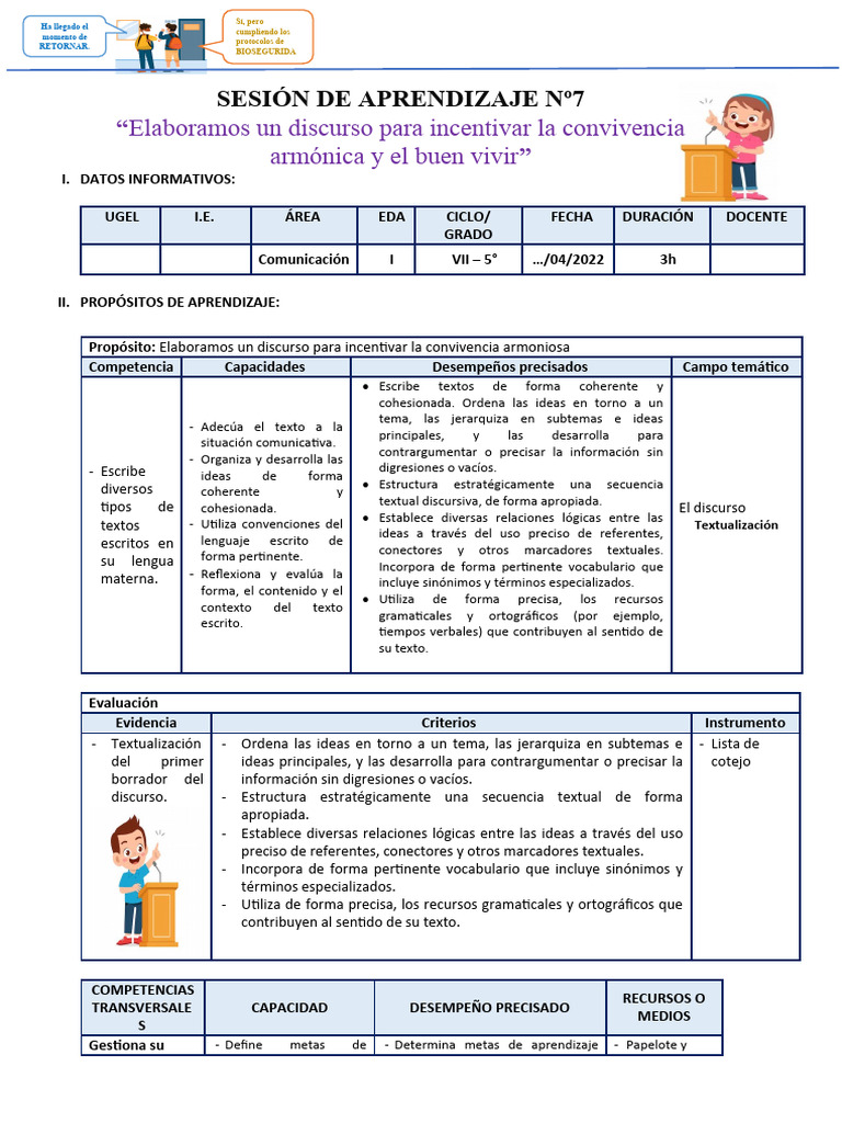 5° Sesión de Aprendizaje #7-Sem.4-Exp.1-Com | PDF | Aprendizaje | Maestros
