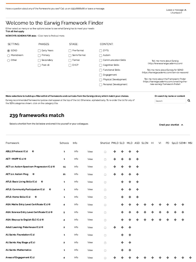 Earwig Framework Finder Overview | PDF | Autism Spectrum | Learning