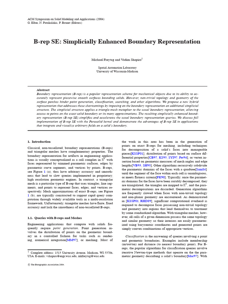 B-Rep SE: Simplicially Enhanced Boundary Representation: KSSP01 CB97 ...