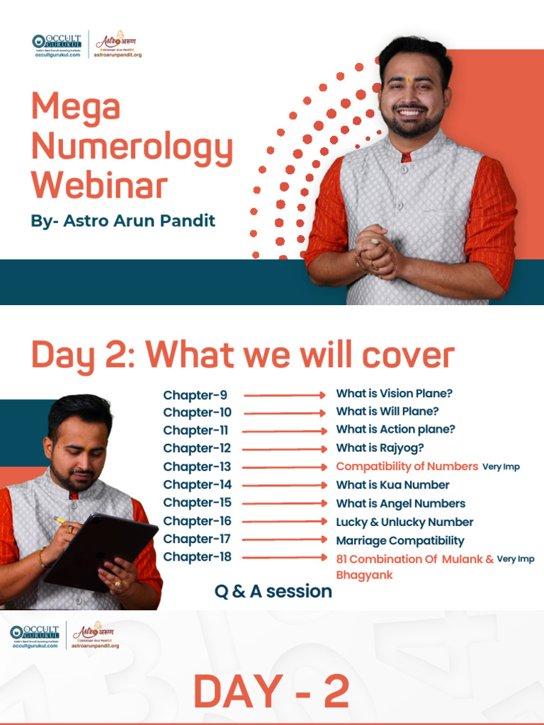 2nd Day Mega Numerology Webinar PPT With Notes | PDF