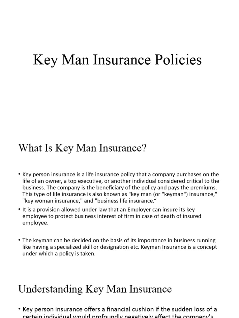 Key Man Insurance Policies | PDF