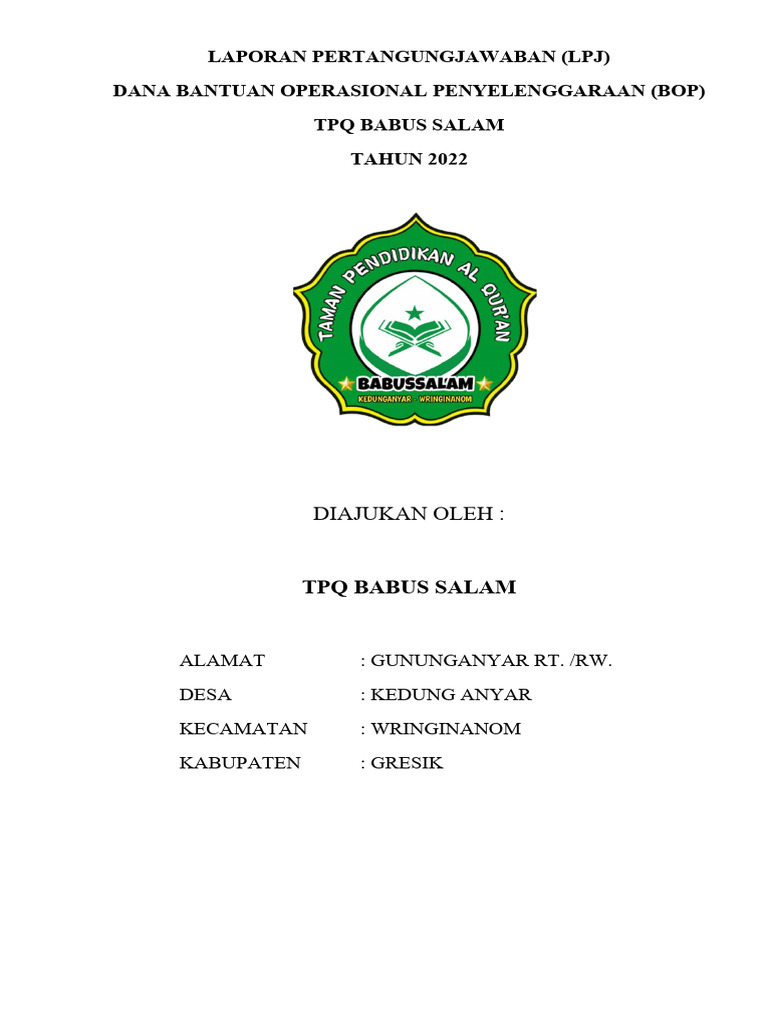 LPJ BOP TPQ Babus Salam 2022 | PDF