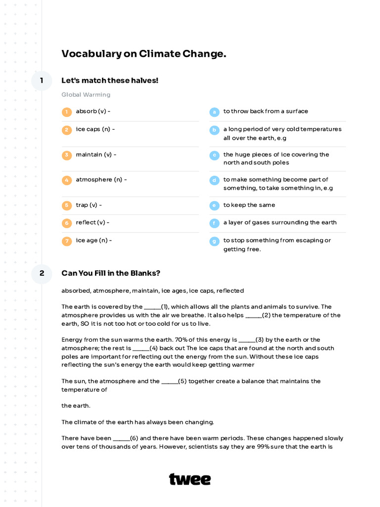 Vocabulary On Climate Change. | PDF | Earth | Atmosphere Of Earth
