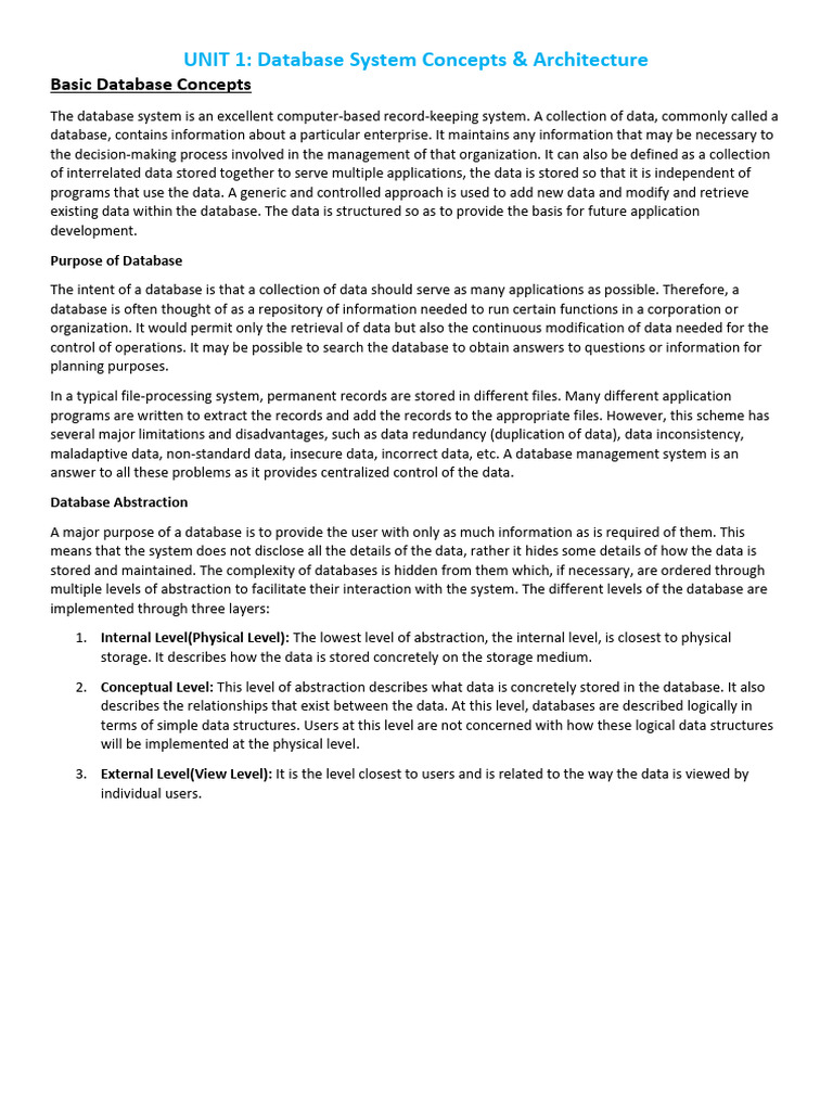 Introduction of DBMS | Download Free PDF | Databases | Conceptual Model Introduction of DBMS | Download Free PDF | Databases | Conceptual Model
