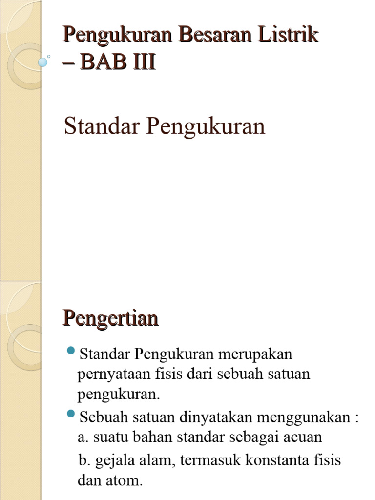 Standar Pengukuran Besaran Listrik | PDF | Sains & Matematika