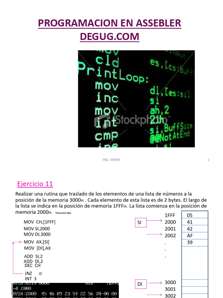Rutinas en Assembler: Ejercicios y Scripts | PDF | Ingeniería Informática | Tecnologías de la ...
