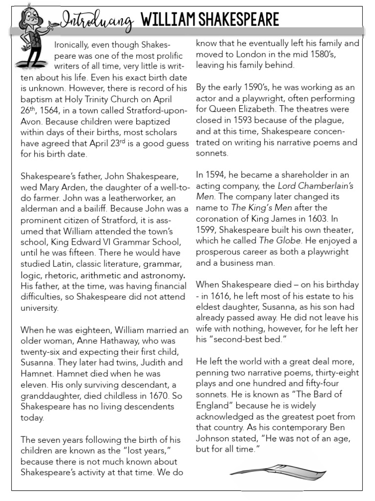 Shakespeare Stations Student Handouts | PDF | William Shakespeare