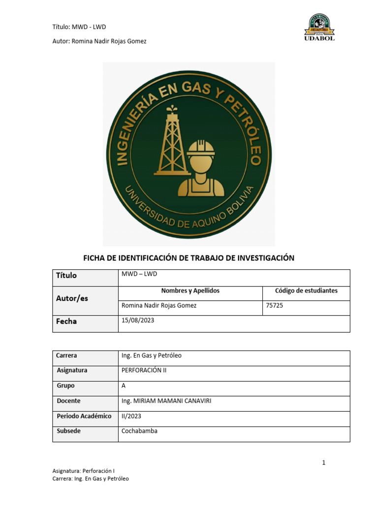MWD y LWD en Perforación de Pozos | PDF | Perforación | Petróleo