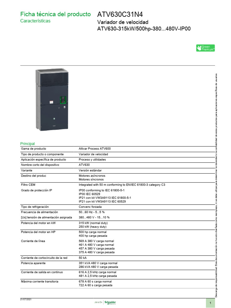 Altivar Process 600 - ATV630C31N4 | PDF | Ingenieria Eléctrica