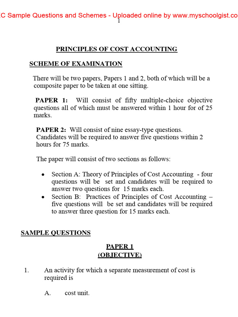 Principles of Cost Accounting | Download Free PDF | Financial Economics ...