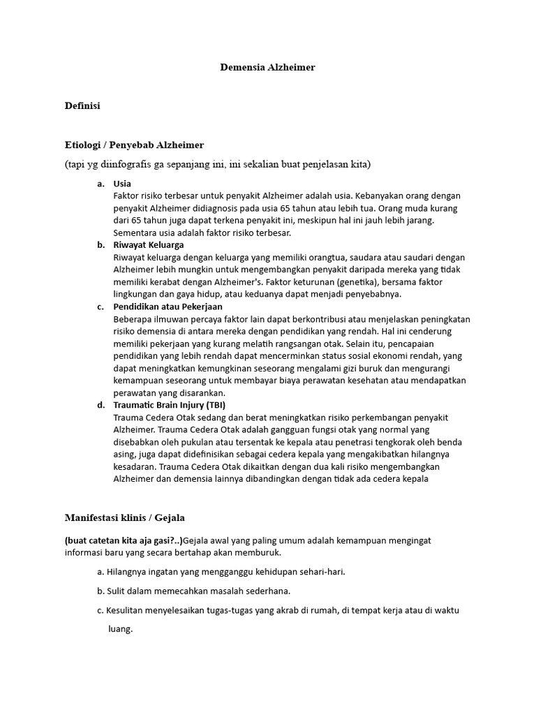 Demensia Alzheimer (Masi Dri 1 Sumber) | PDF