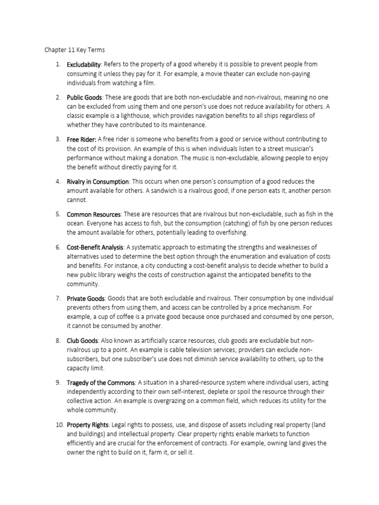 Chapter 11 Key Terms | PDF | Goods | Economics