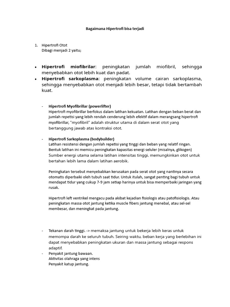Proses dan Jenis Hipertrofi Otot | PDF | Kesehatan Holistik | Sains ...
