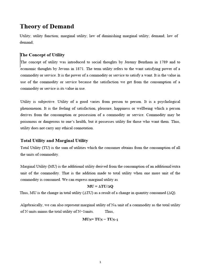 Chapter 2 Theory of Demand | Download Free PDF | Demand | Demand Curve
