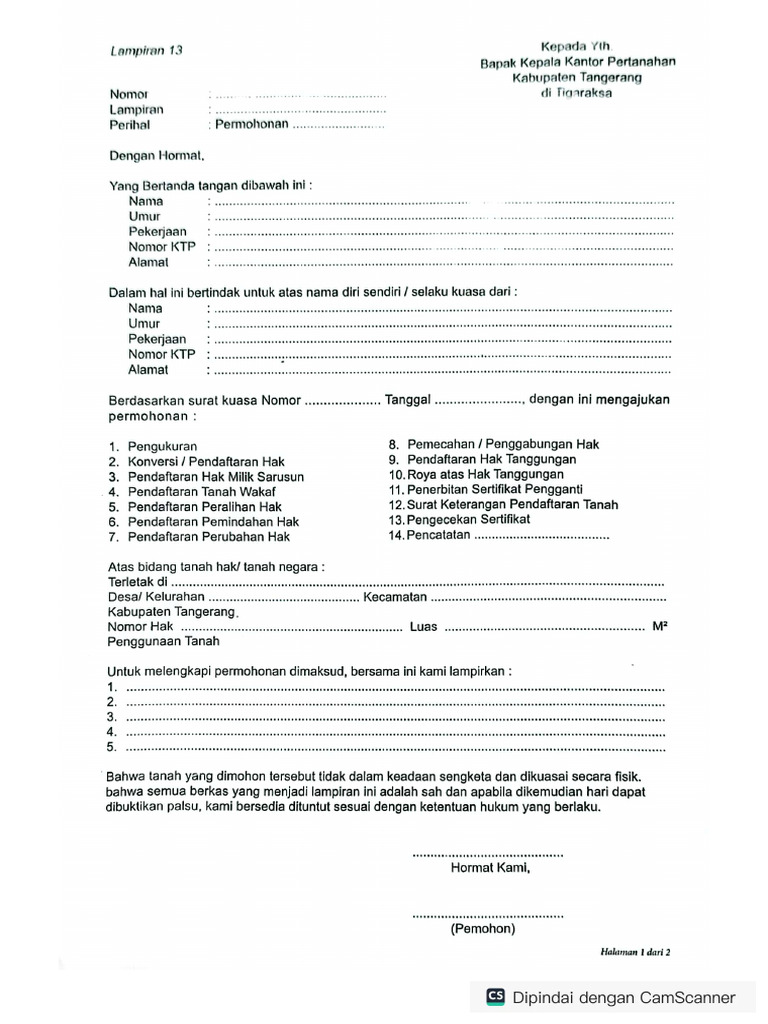 Form Permohonan SK | PDF
