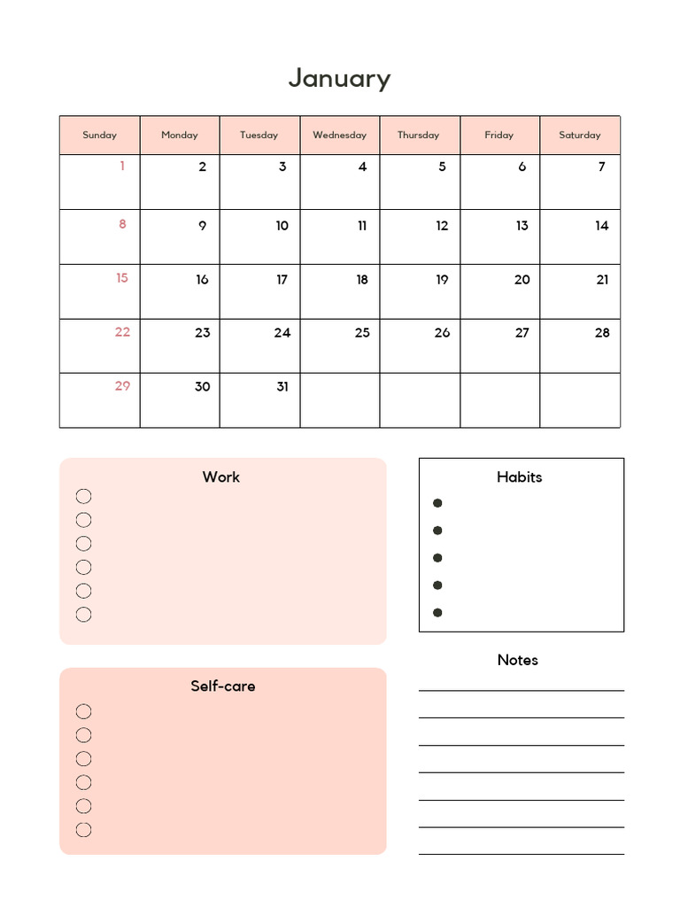 Cute Pink Weekly Schedule Planner | PDF