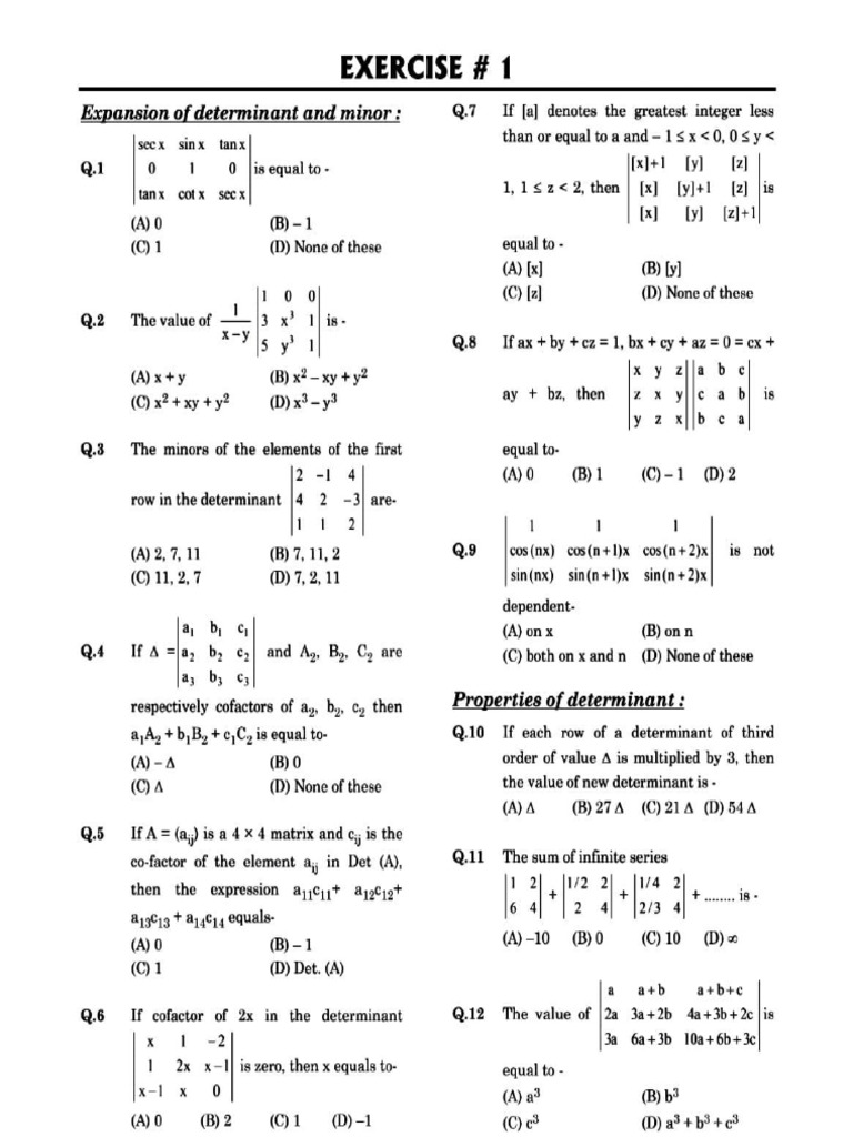 Determinants Assignment | PDF