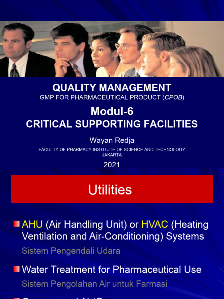 M6-GMP Critical Supporting Facilities 2 | PDF | Water Purification ...
