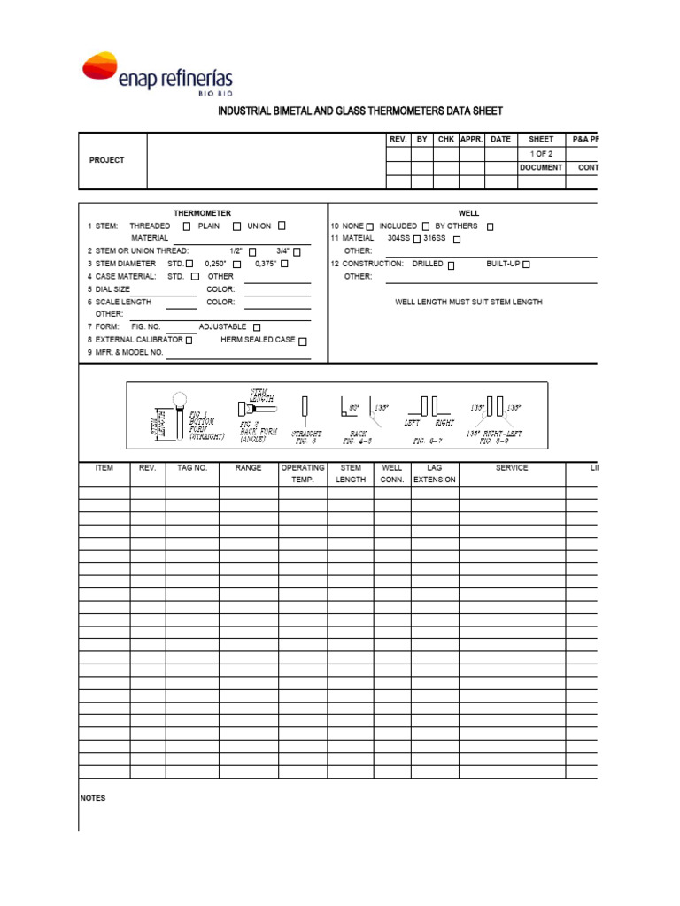 Industrial Bimetal & Glass Thermometers | PDF