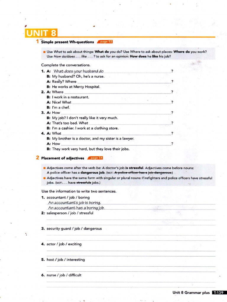 Grammar Plus Unit 1 | PDF