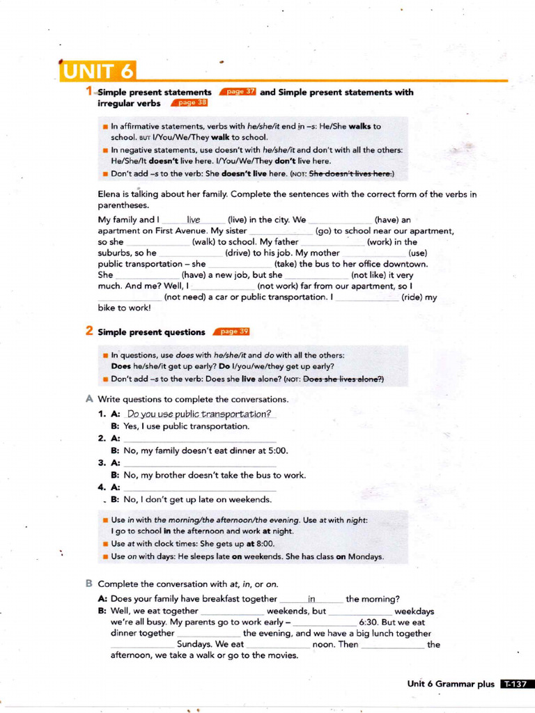 Grammar Plus Unit 3 | PDF