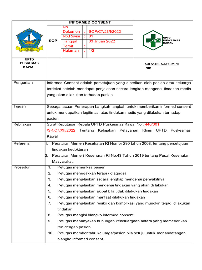 3.1 Sop Informed Consent | PDF
