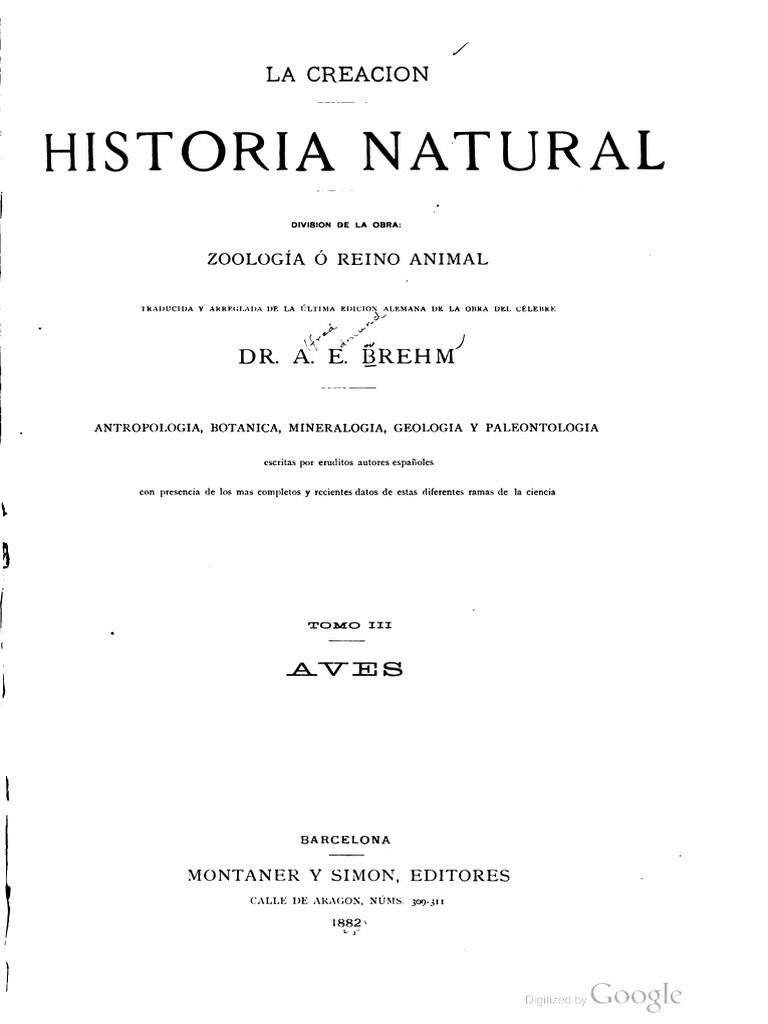 Historia Natural Dr A E Brehm Tomo 3 Aves 1882 Pdf Aves Laringe