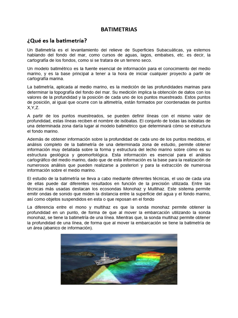 Introducción a la Batimetría Fluvial | PDF | Sonar | Sensores remotos