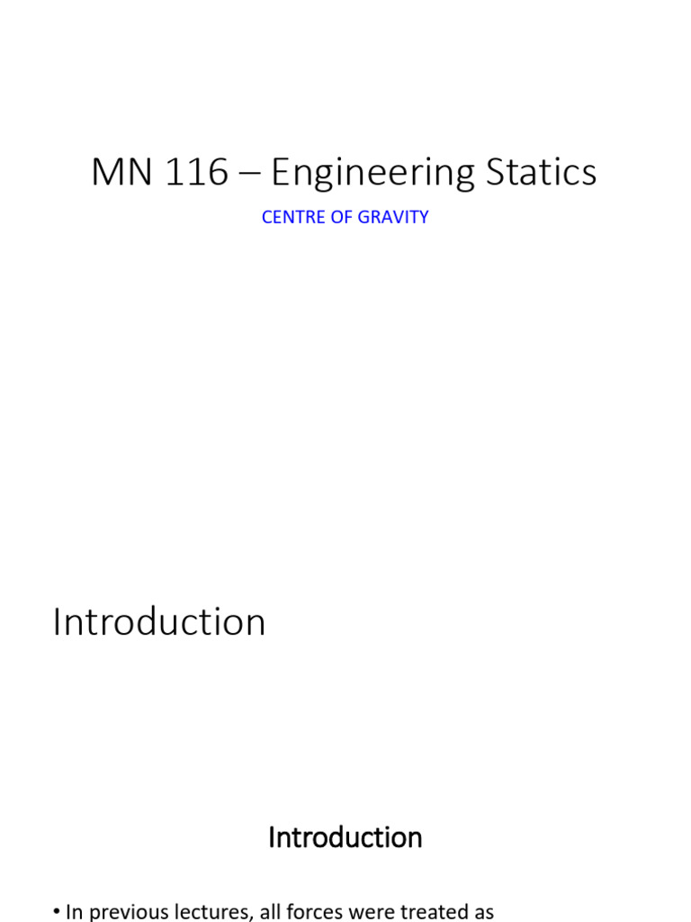 LN005 MN116 Centre of Gravity | PDF