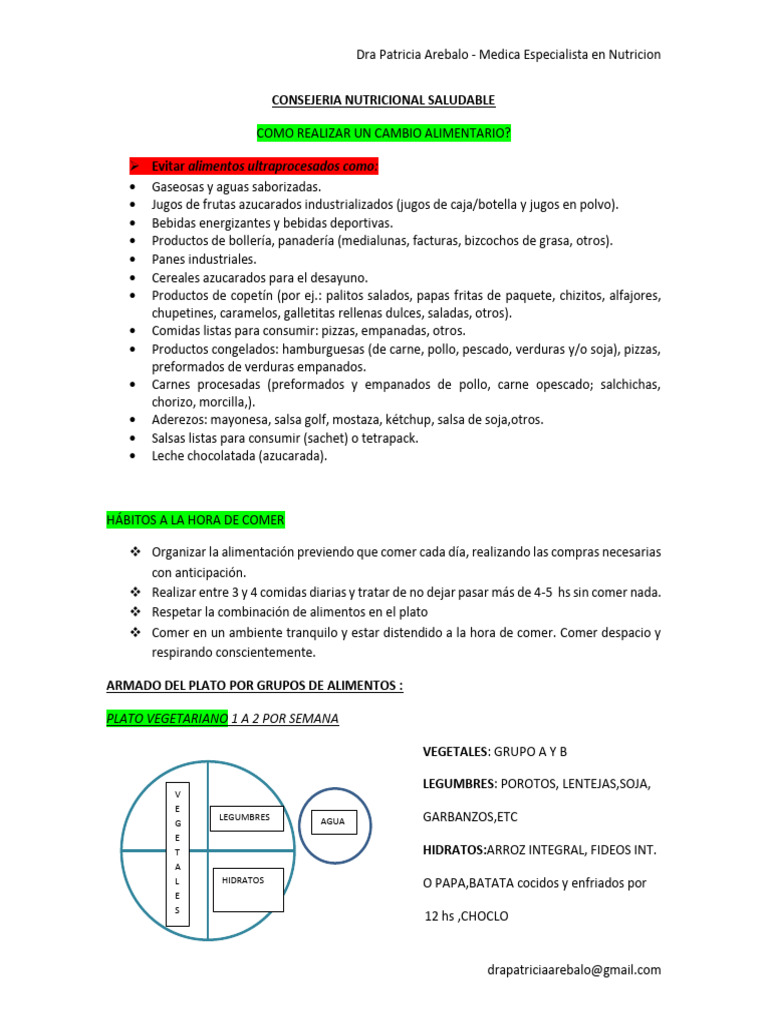 Consejeria Nutricional Saludable | PDF | ensalada | Vegetales