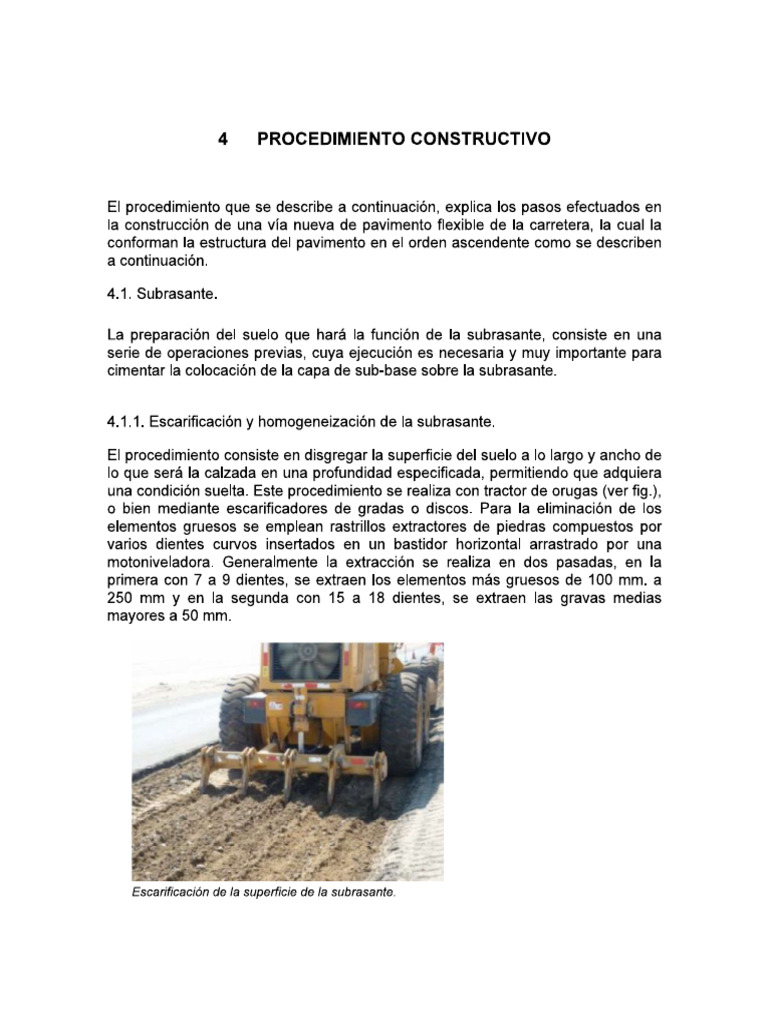 Procedimiento Constructivo Pavimento Flexible | PDF
