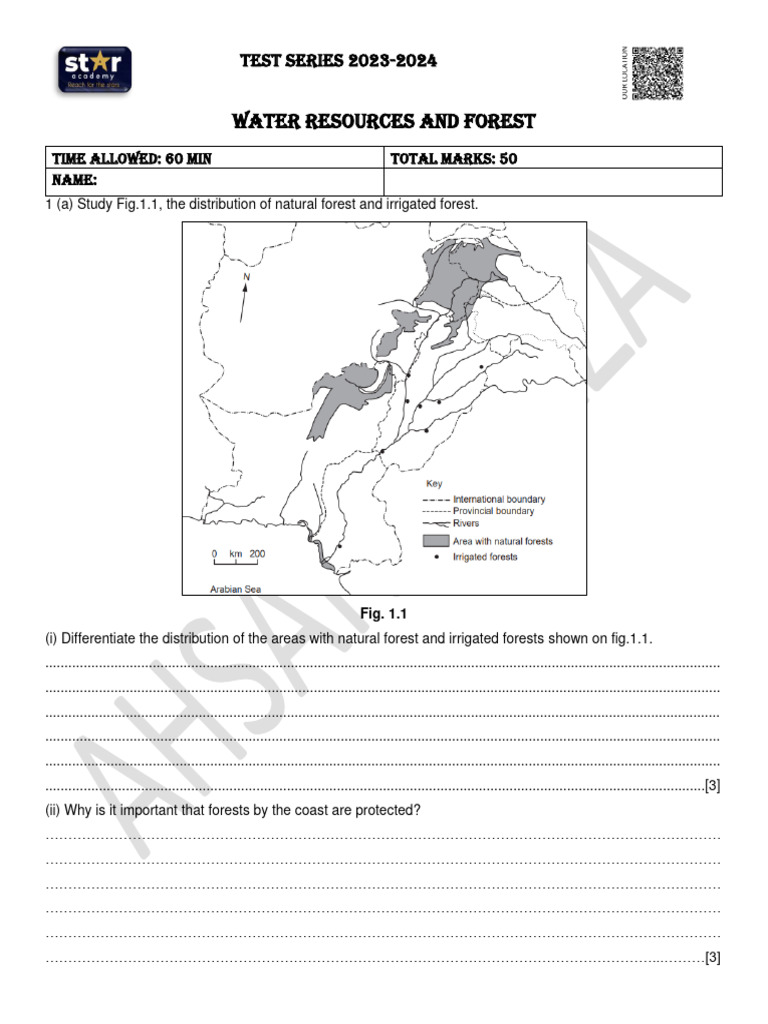 Forest Resources Test Series 2023-2024 | PDF | Indus River | Earth Sciences