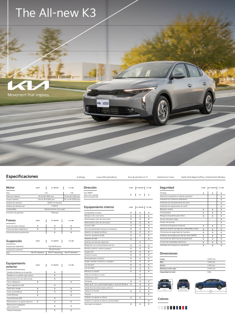 Ficha ALL-NEW K3 | PDF | Tecnología de vehículos | Coche