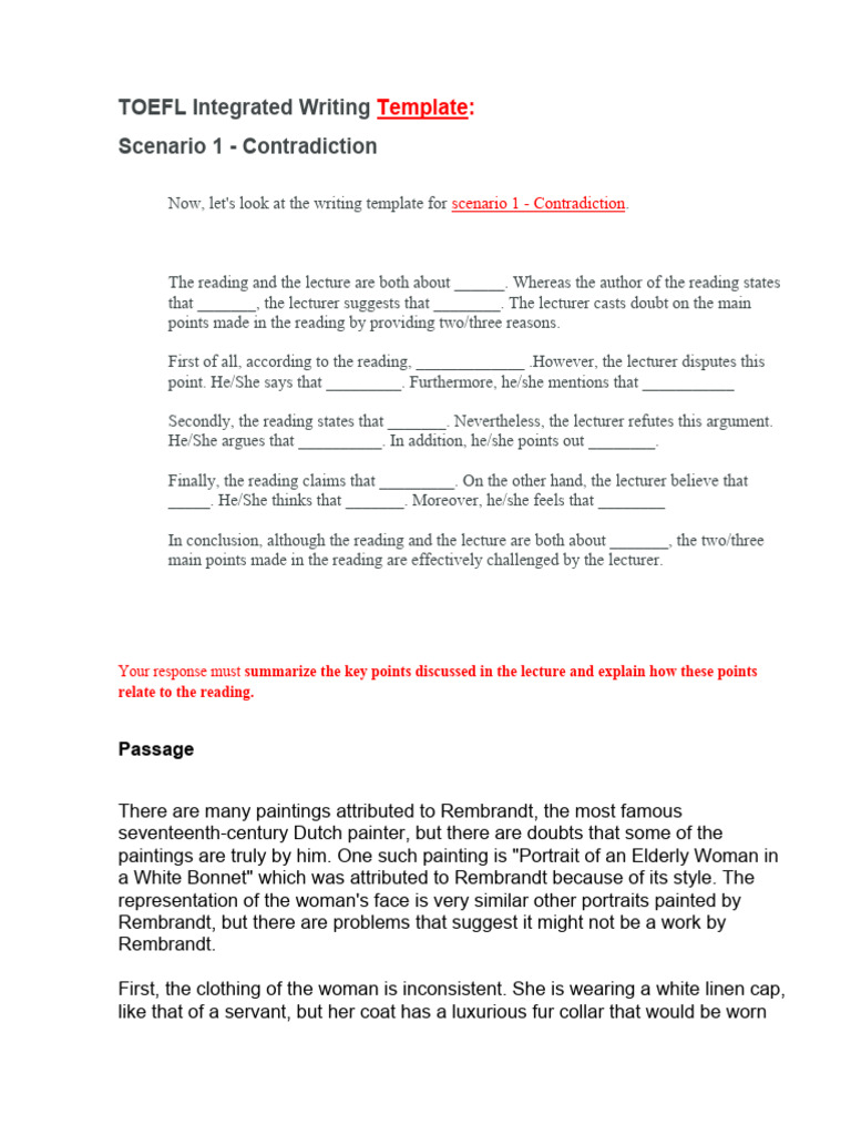 TOEFL Integrated Writing | PDF | Rembrandt | Paintings