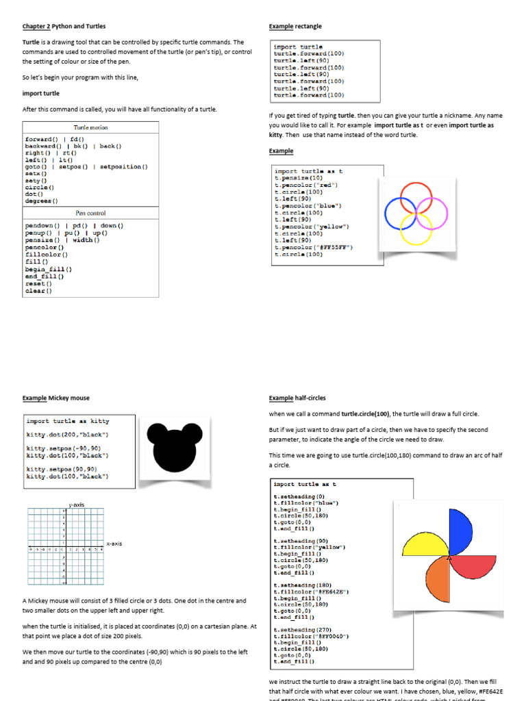 Chapter 2 Python and Turtles | PDF | Computer Programming