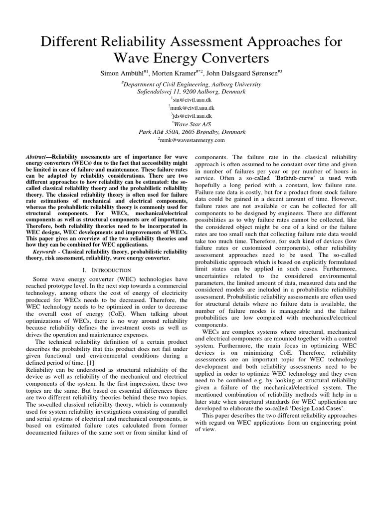 Appendix V Ewtec2015 Different Reliability Assessment Approaches | PDF | Reliability Engineering ...