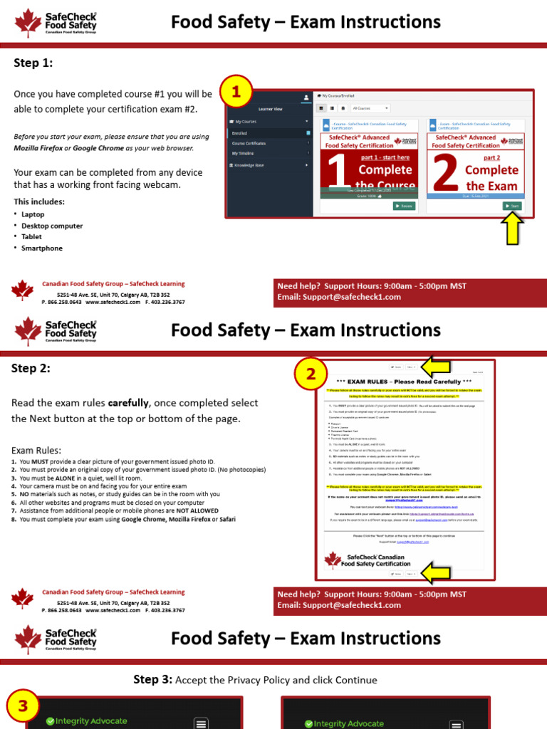 Food Safety - Exam Instructions | PDF | Identity Document | Software