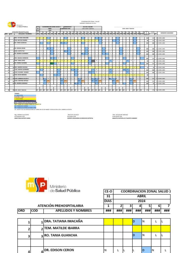 Horario Abril 2024 | PDF