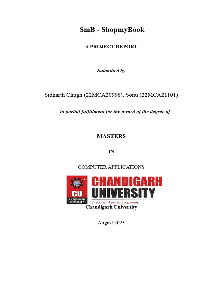 22MCA20998 Minor Project Report File Final | PDF | Books | Databases 22MCA20998 Minor Project Report File Final | PDF | Books | Databases